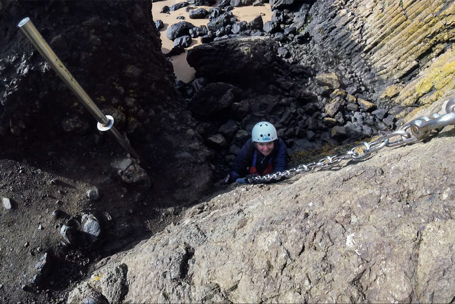 Elie chain walk - scrambling Scotland's via ferratta on the Fife coast