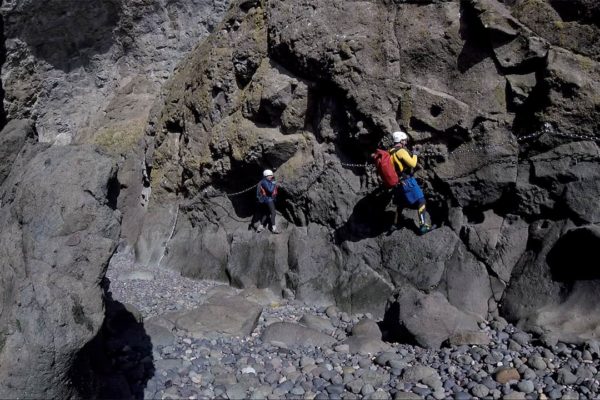 Elie chain walk - scrambling Scotland's via ferratta on the Fife coast